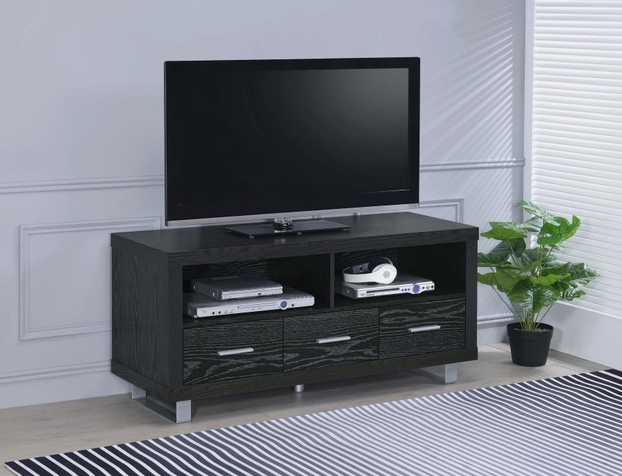 Alton 48″ 3-drawer TV Console Black Oak – Lindor Furniture