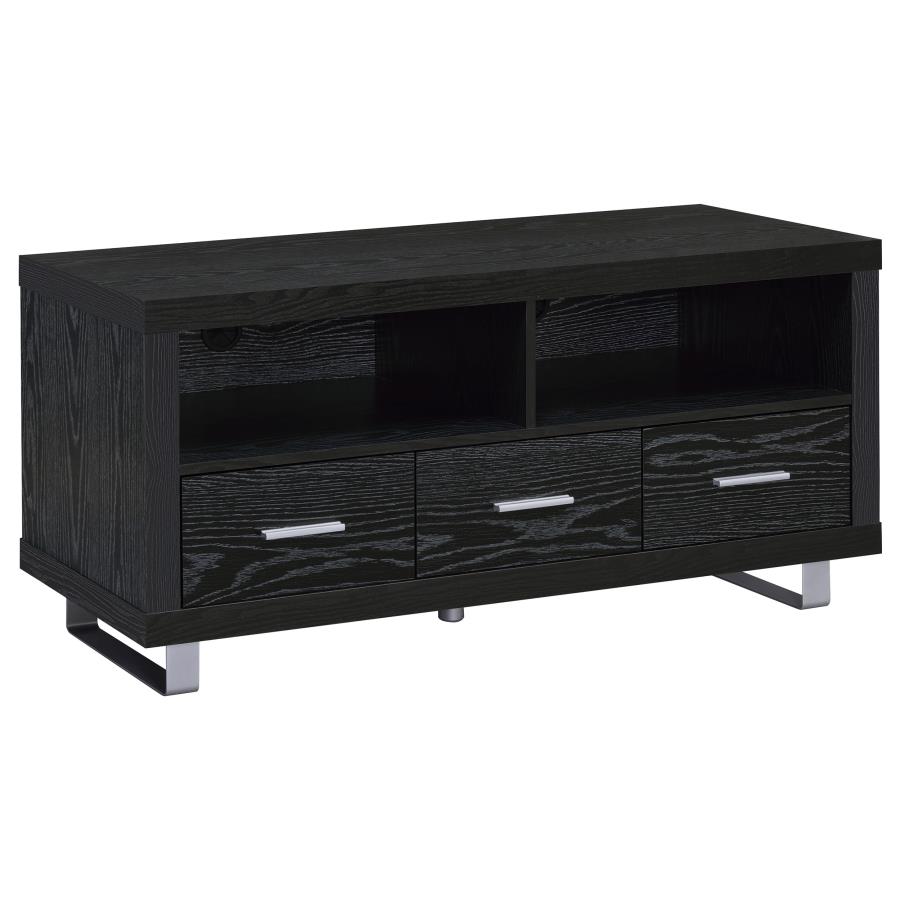 Alton 48″ 3-drawer TV Console Black Oak – Lindor Furniture